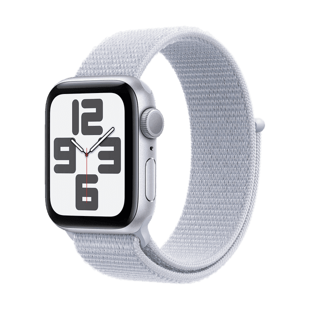 Apple Watch SE2 v3 GPS 40mm Silver Alu Case with Blue Cloud Sport Loop ...