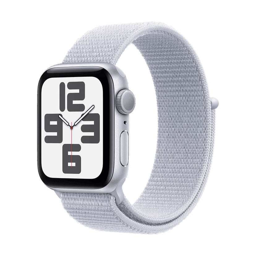 Apple Watch SE2 v3 GPS 40mm Silver Alu Case with Blue Cloud Sport Loop ...
